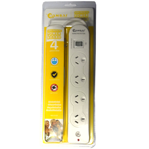 Sansai 4 Way Surge Powerboard with Master Switch - The Computer Doctor